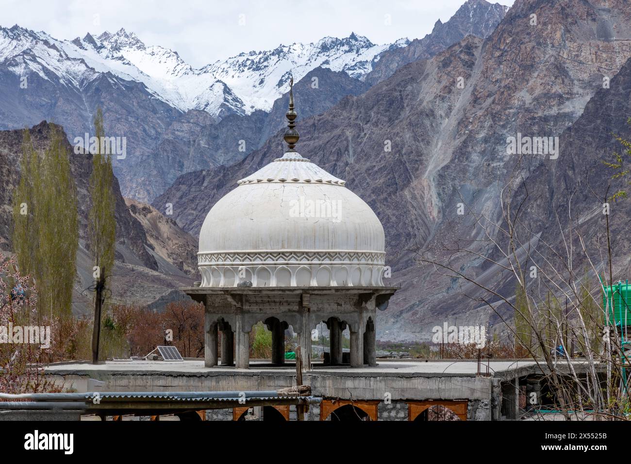 Dome of a small mosque in the farming village of Turtuk in northern ...