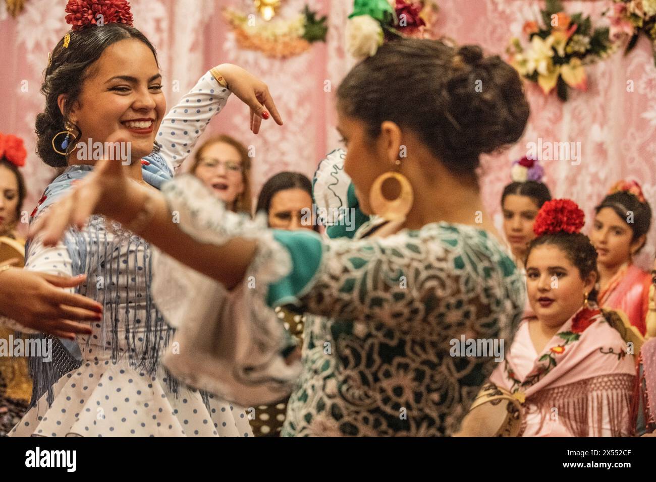 Celebration of the traditional "Cruces de Mayo" in Alosno, Huelva ...