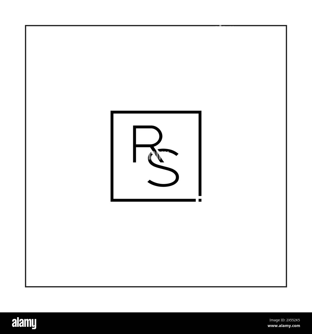 Creative Monogram for Initial Letter RS Logo - Minimal Vector Logo Template for alphabet R & S ...