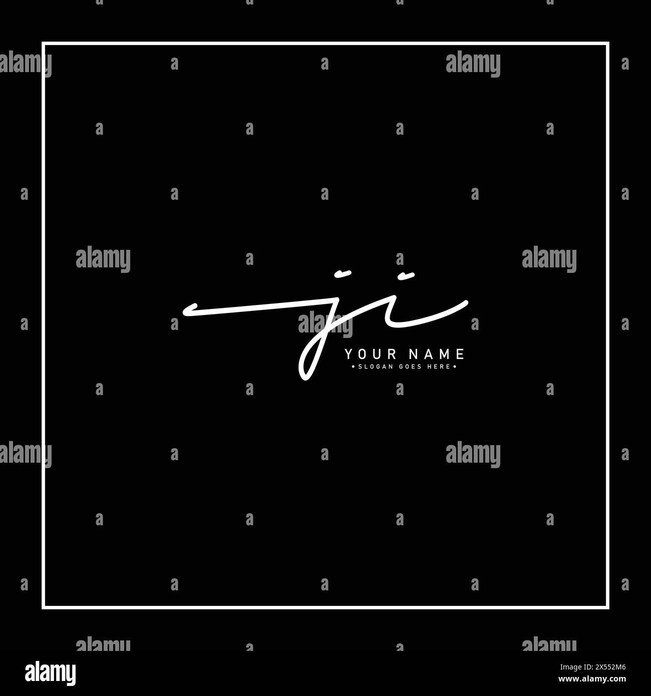 JI Simple Signature Logo - Handwritten Vector Template for J and I Logo ...