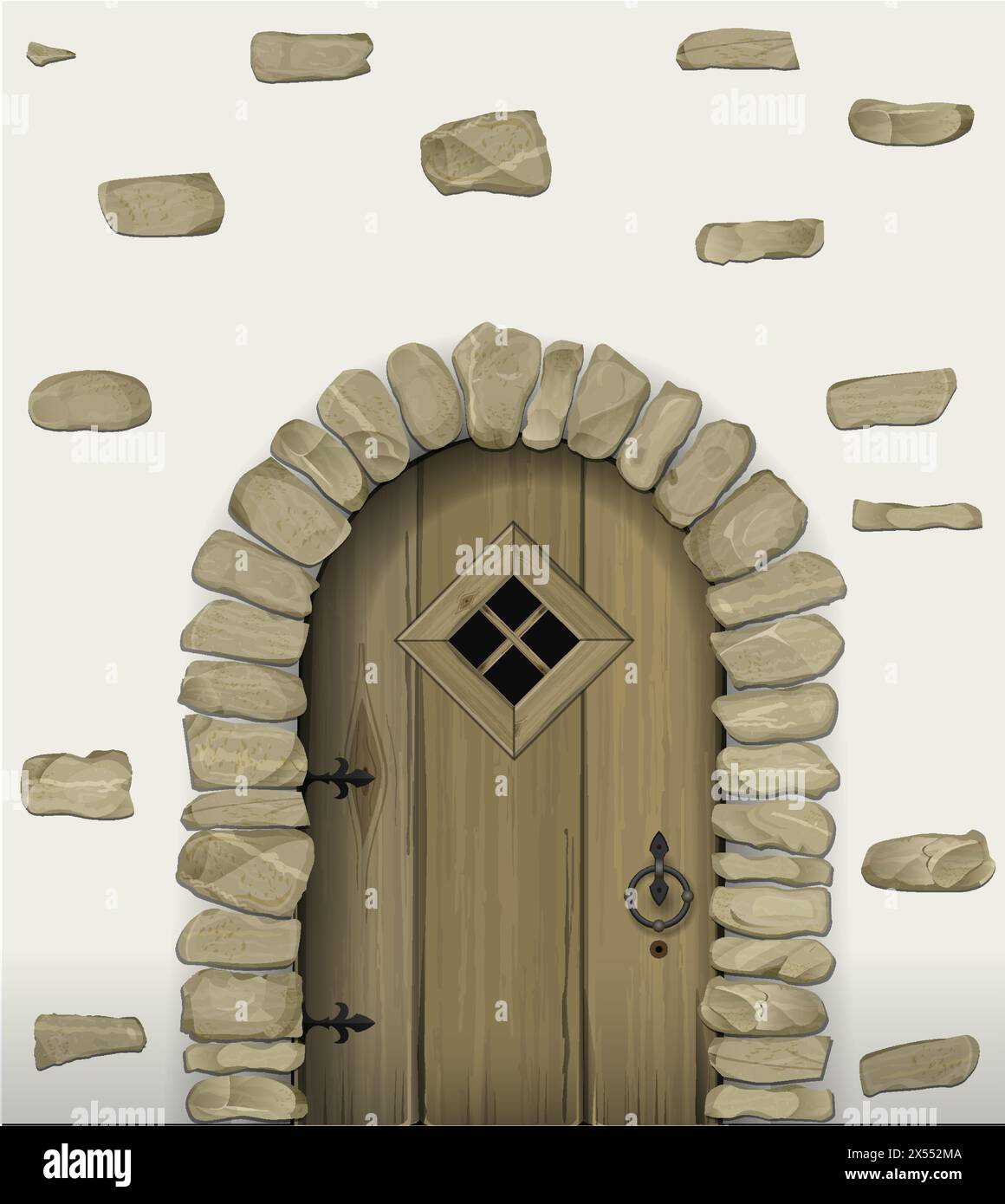 Arched vintage old window Stock Vector Images - Alamy