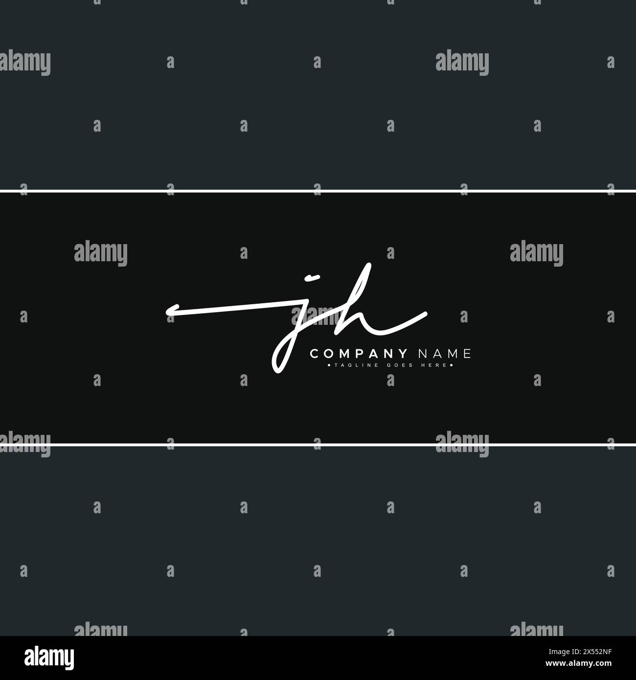 Handwritten Signature logo for Initial Letter JH - Vector Logo Template ...