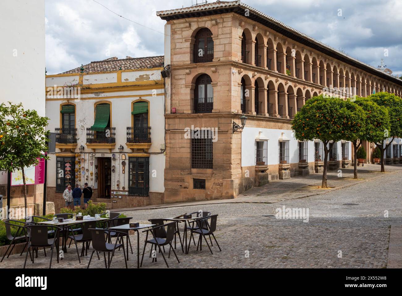 Ronda, Spain - 28th April, 2024: Traditional old Spanish architecture ...