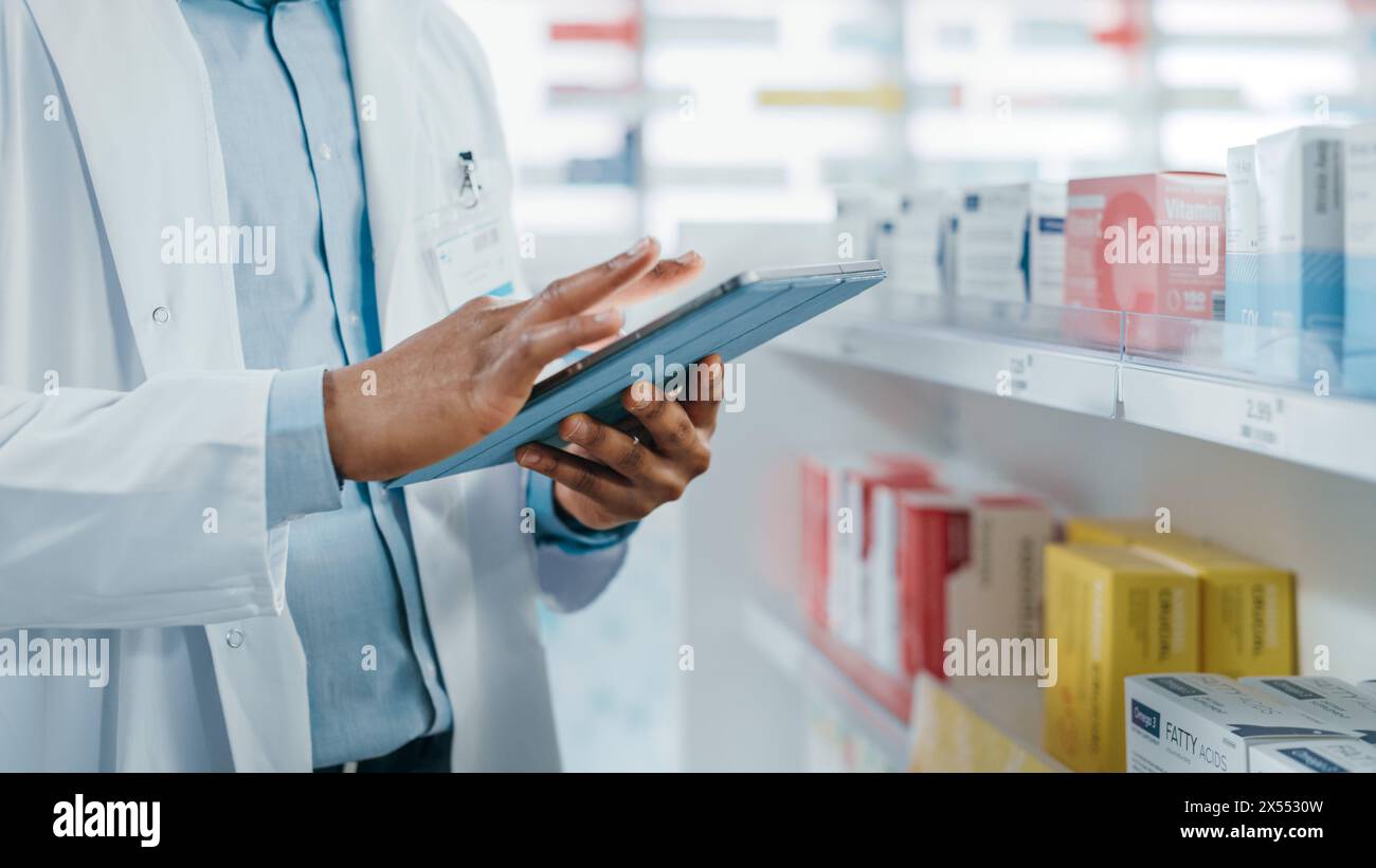 African american pharmacist working drugstore hi-res stock photography ...