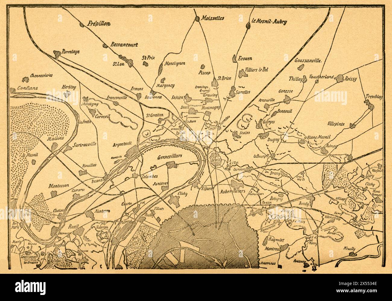 Paris map 19th century hi-res stock photography and images - Alamy