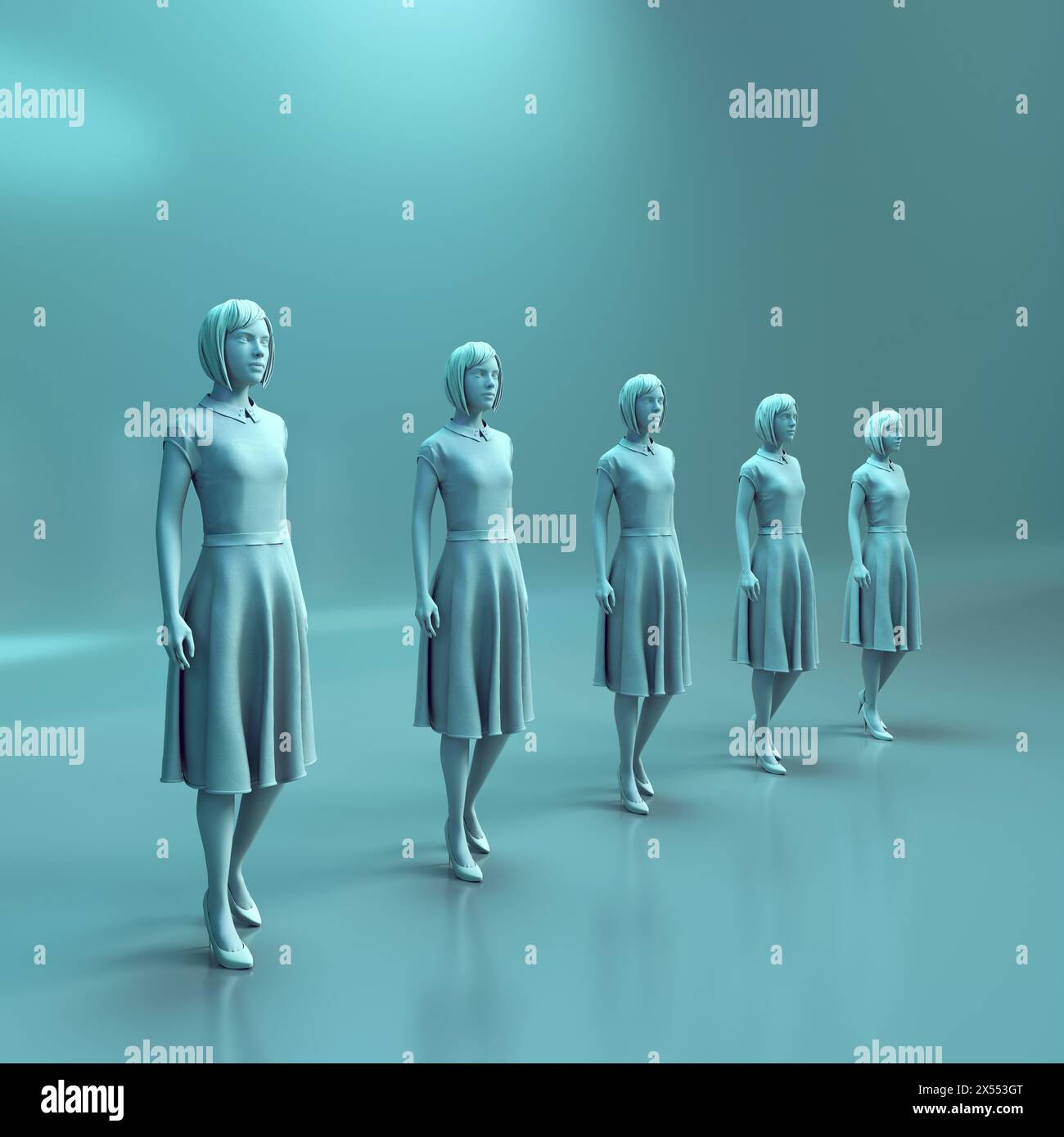 Fashion sculptures in a row Stock Photo - Alamy