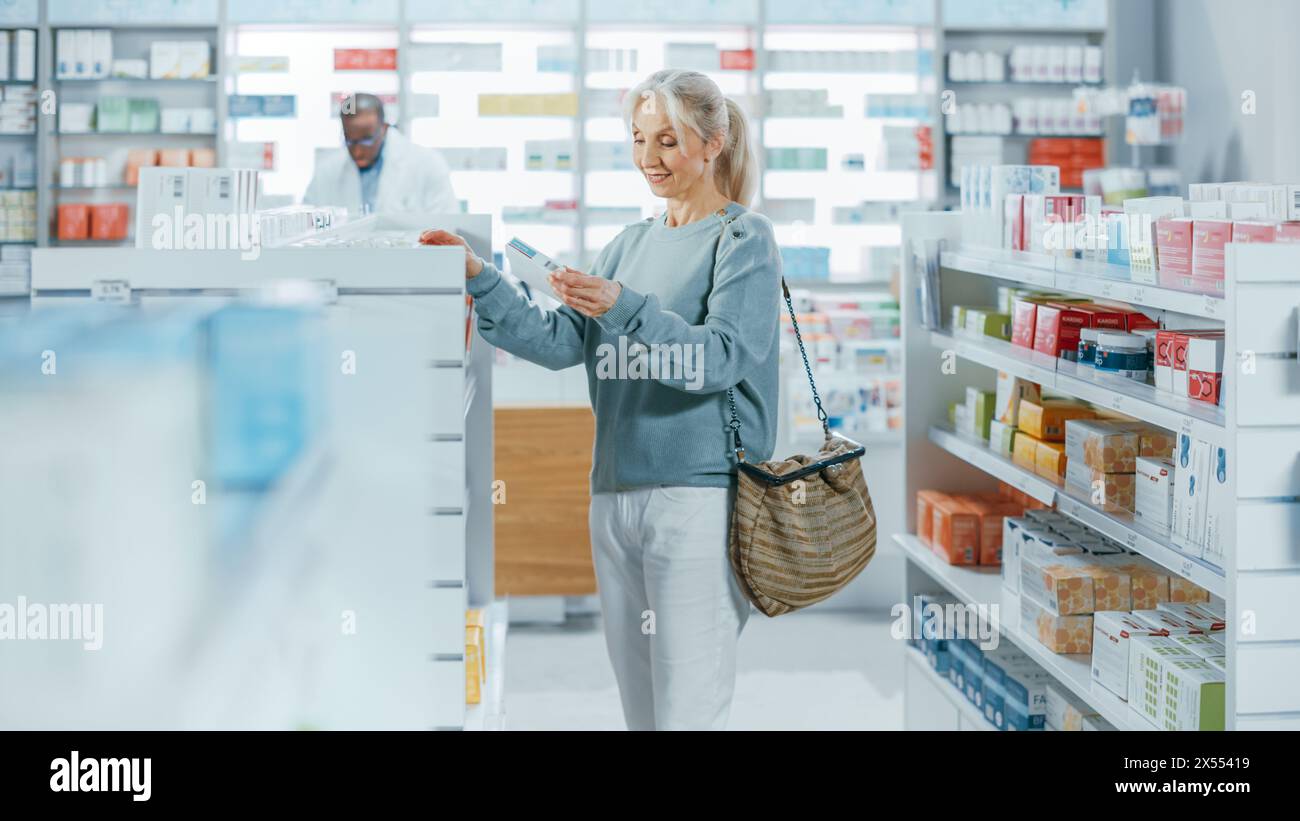 Pharmacy Drugstore: Portrait of a Beautiful Senior Woman Choosing to ...
