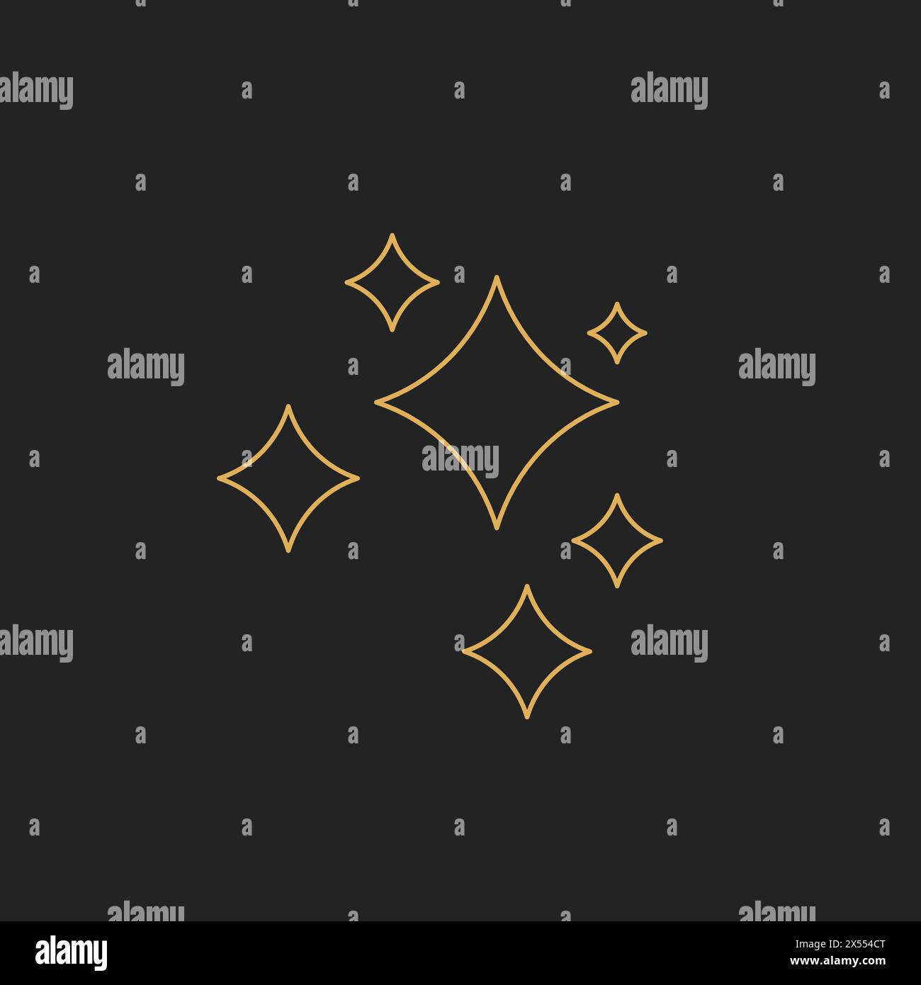 Shine stars in linear style, Clean star icon. Stock vector illustration ...