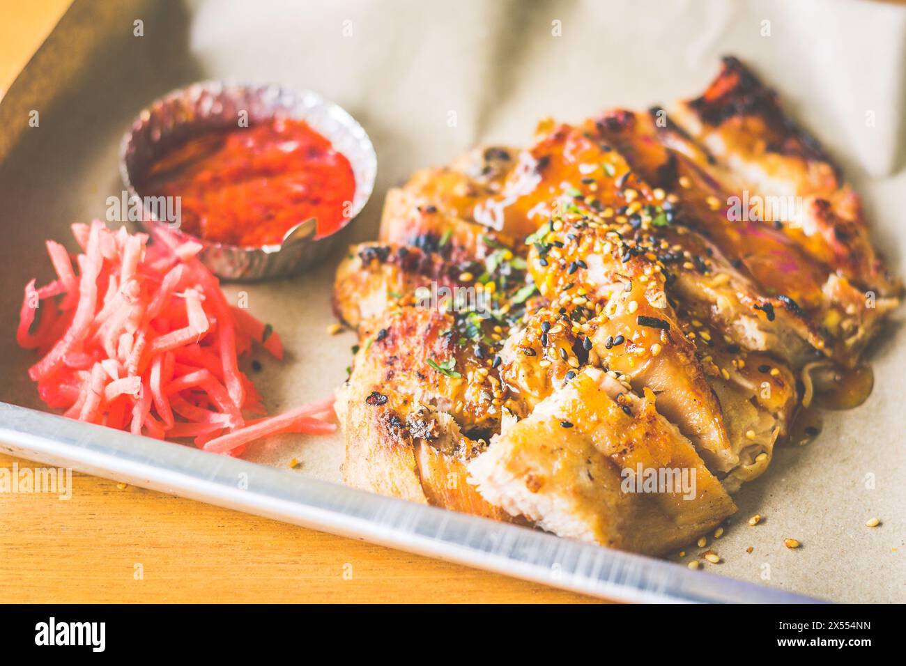 A La Carte Grilled Pork Cheek served with pickled ginger and chilli ...