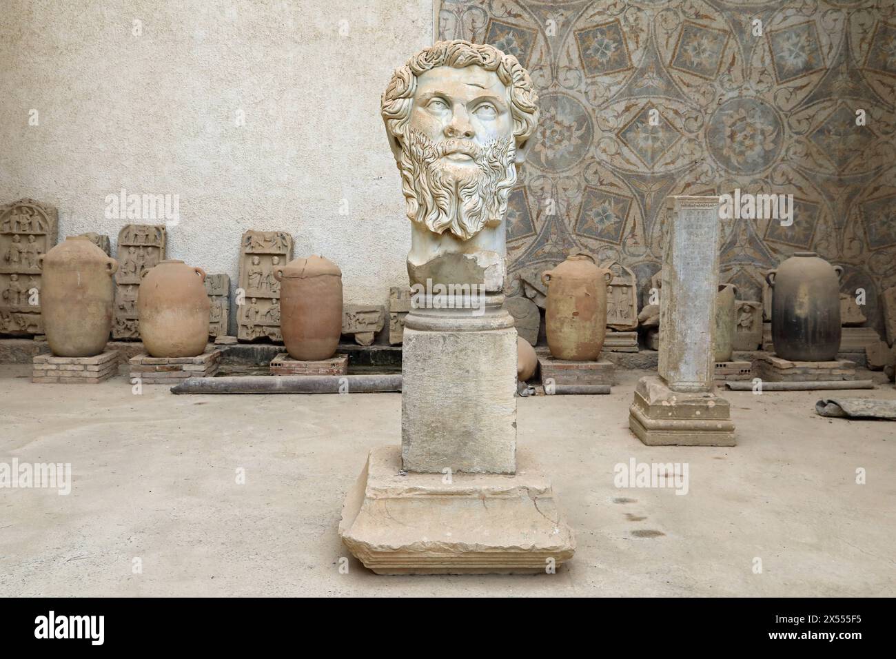 Bust of Roman Emperor Septimus Severus at the Archaeological Museum of ...