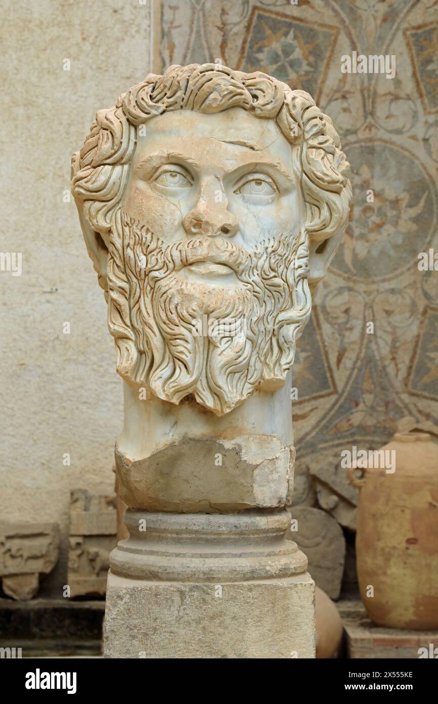Bust of Roman Emperor Septimus Severus at the Archaeological Museum of ...