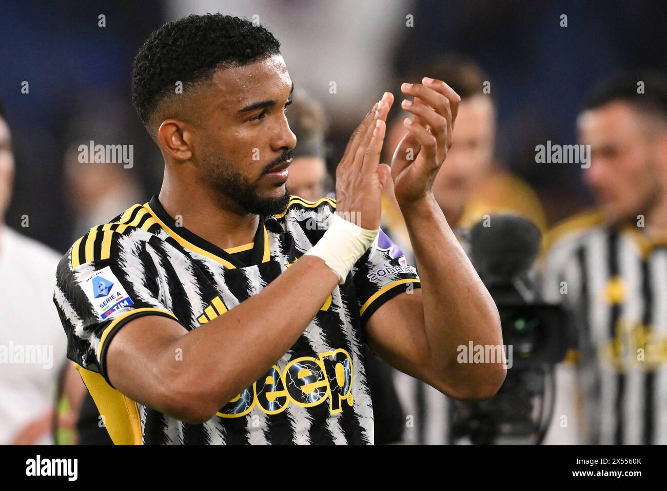 Gleison Bremer Silva Nascimento of Juventus FC claps the fans at the end of the Serie A football ...