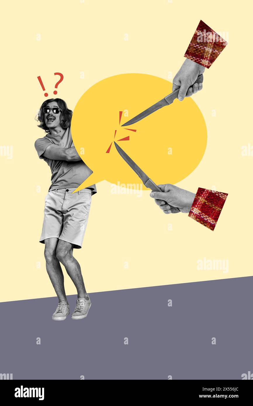 Trend artwork sketch composite 3D photo collage of two hands hold ...