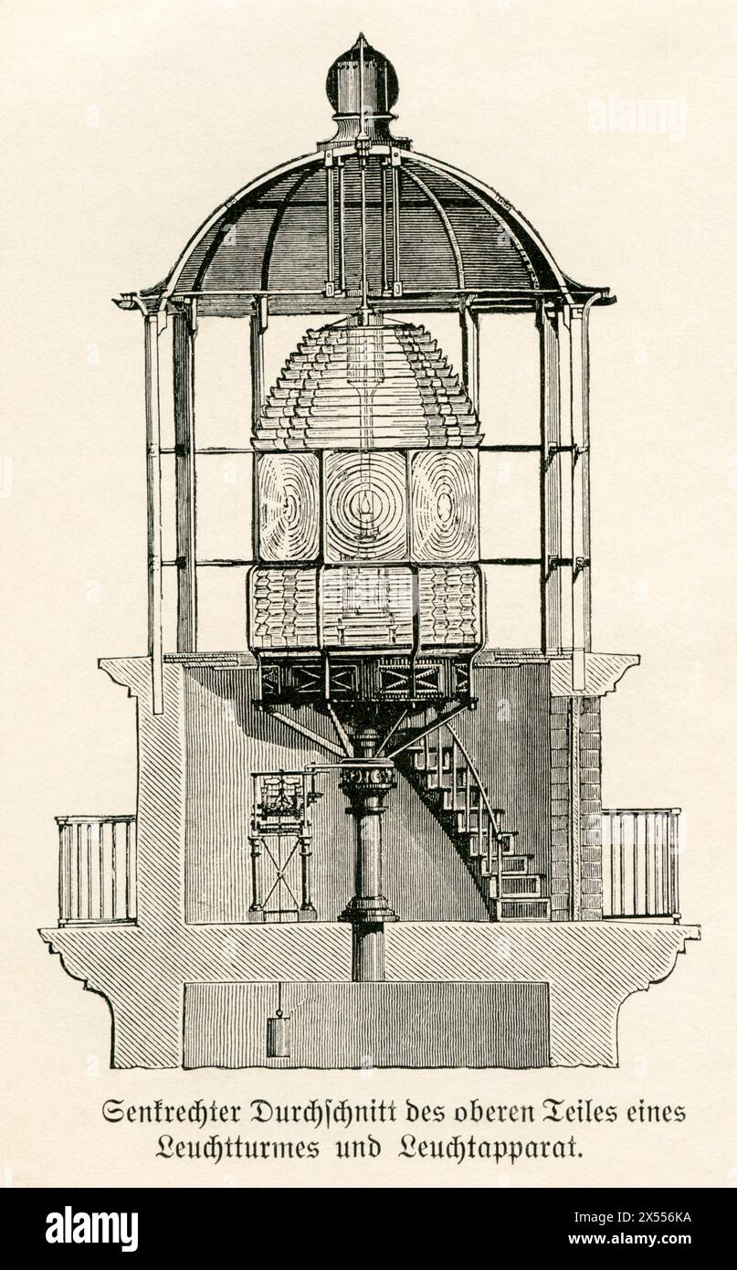 geography / travel, Germany, lighthouse in cross section, ARTIST'S ...