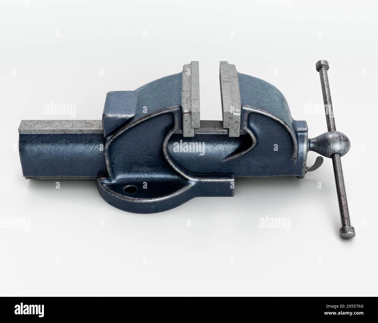 An industrial cast iron bench vice grip - 3D render Stock Photo - Alamy