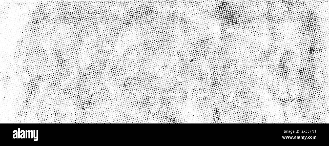 Rubbed aged texture with a halftone raster pattern. Monochrome noise of ...