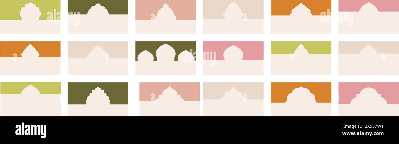 Assortment of diverse geometric forms for website headers or footers ...