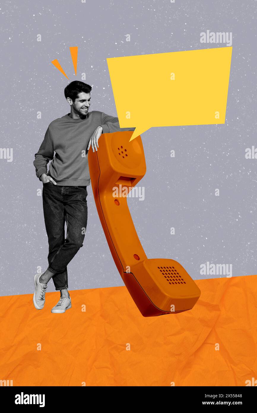 Trend artwork sketch image composite 3D photo collage of handsome guy ...