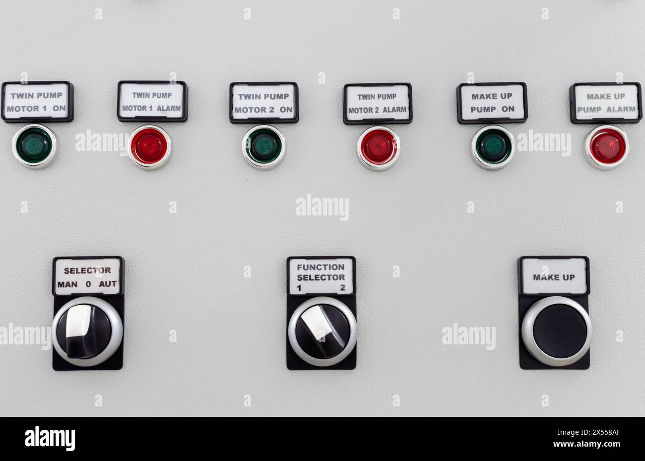 Pump station control panel close-up Stock Photo - Alamy