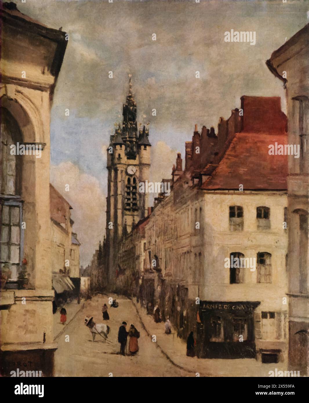 Belfry of Douai" by Jean-Baptiste-Camille Corot, painted in 1871 ...