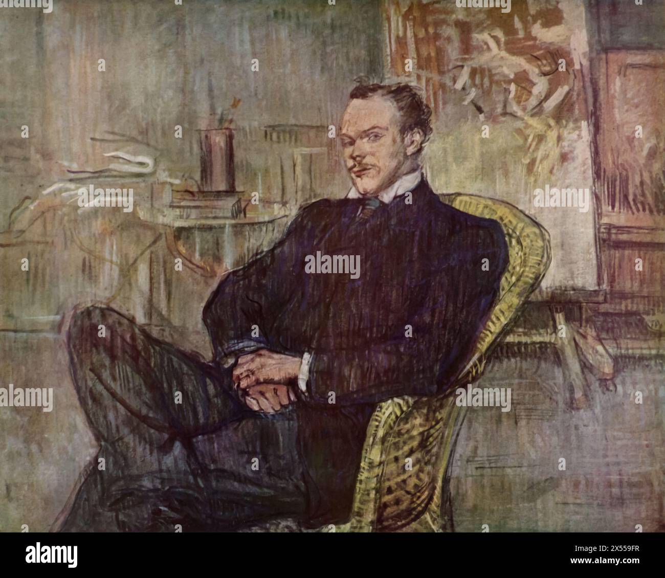 Portrait of Paul Leclercq" by Henri de Toulouse-Lautrec, painted in ...