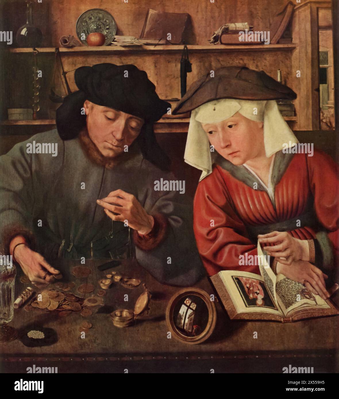 The Moneylender and His Wife" by Quentin Matsys, painted in 1514 ...