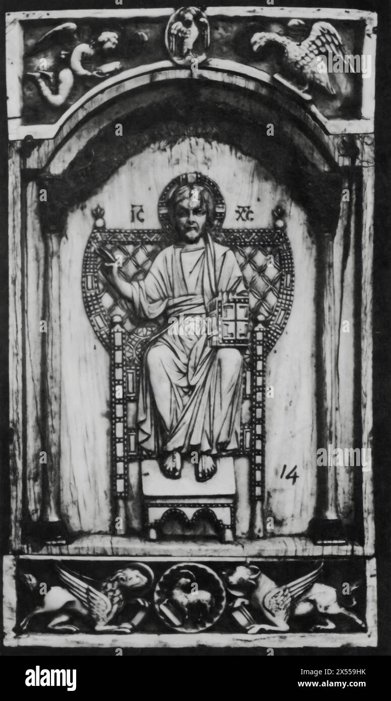 Byzantine Ivory Carving of Christ Enthroned, 11th Century, located at ...
