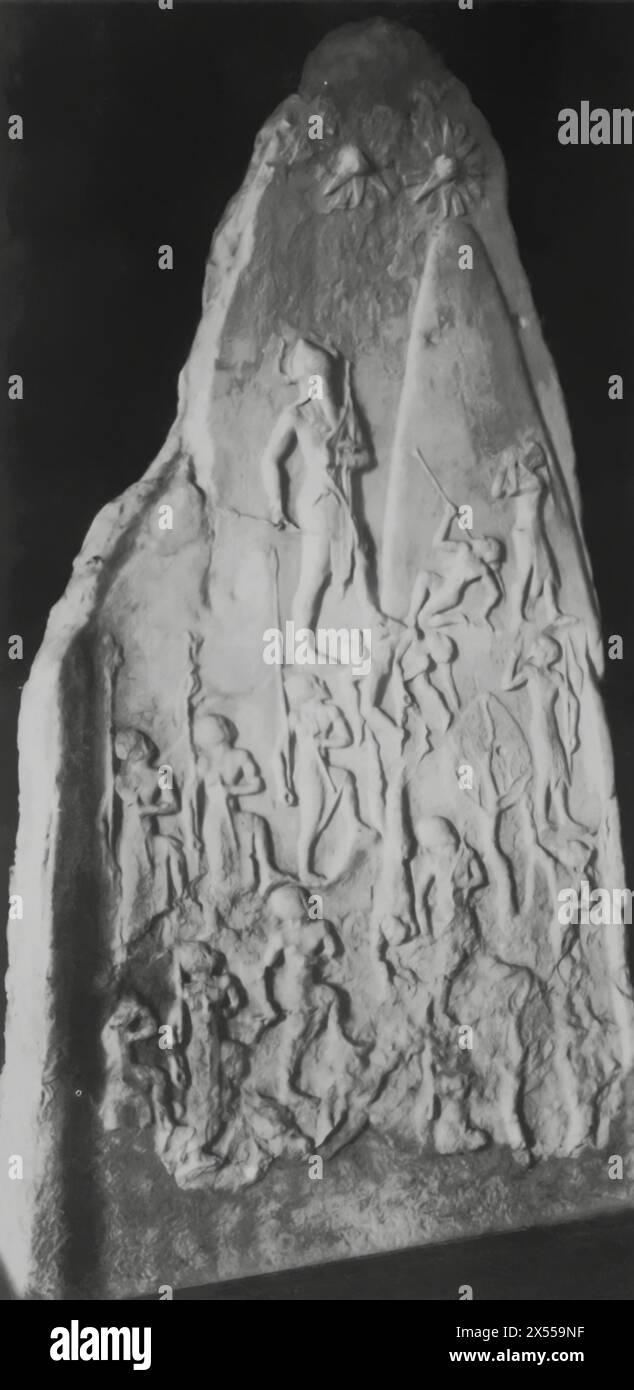Stele (a stone slab) of "Naram-Sin, King of Agade," from Chaldea, dated ...