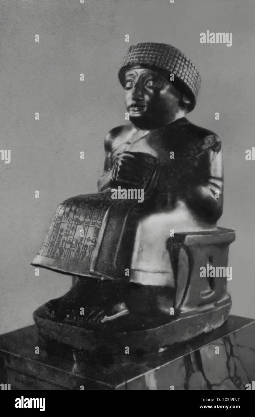 Sculpture of Seated Gudea," dated 24th Century B.C., housed at the ...
