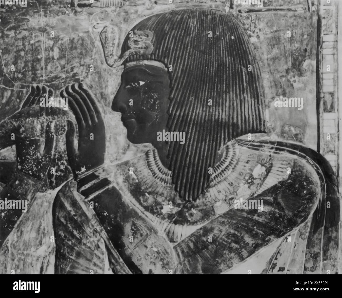 Painted Bas-Relief of King Sethosis I and the Goddess Hathor," dated ...