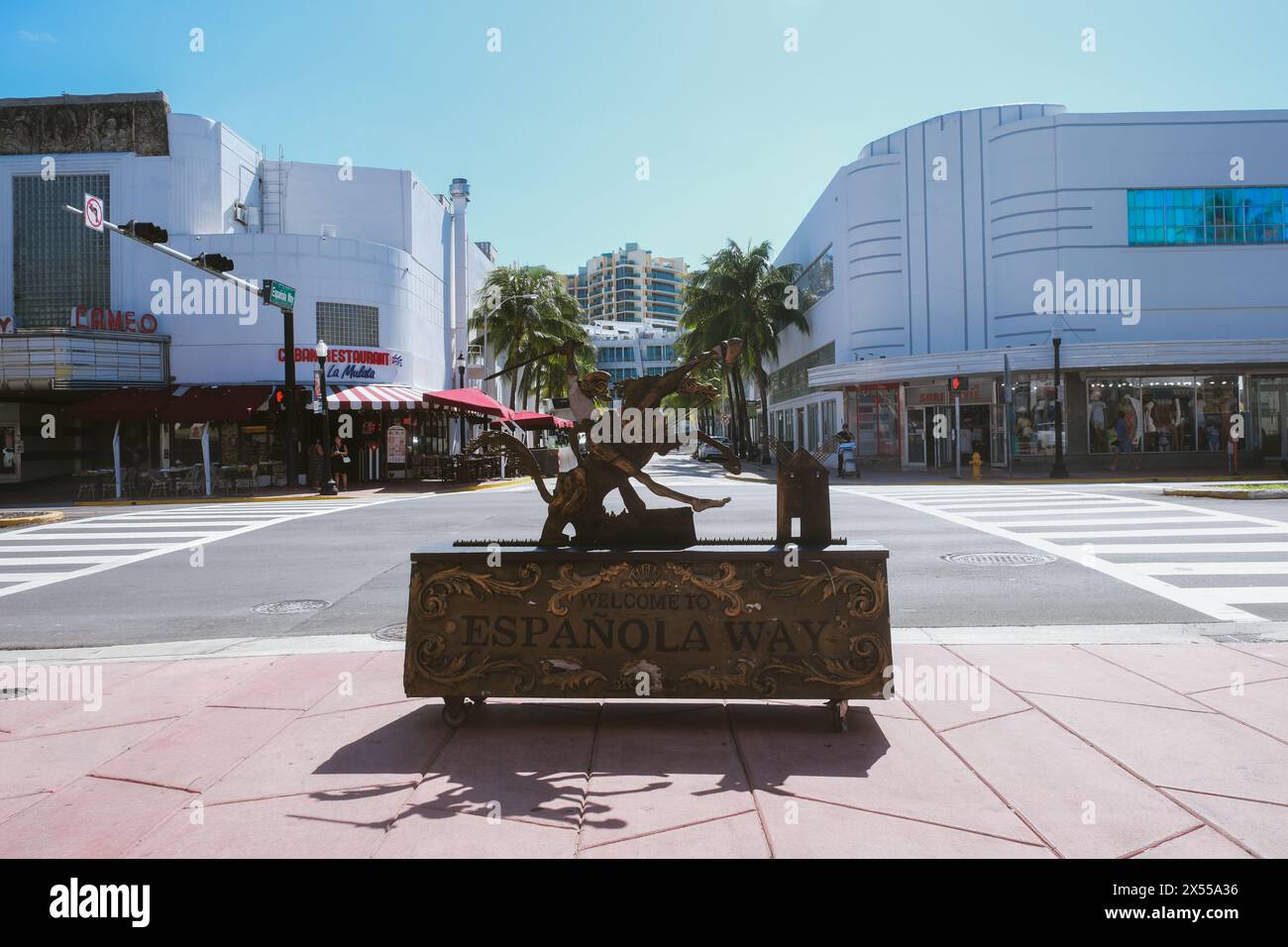 Very Popular Street Known As "Española Way" In Miami Beach Stock Photo ...