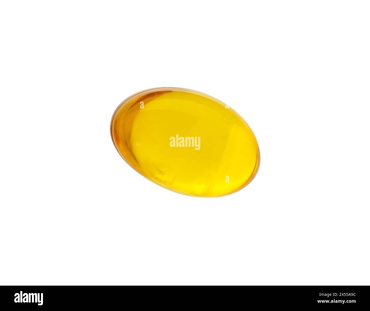 One vitamin capsule isolated on white. Health supplement Stock Photo ...