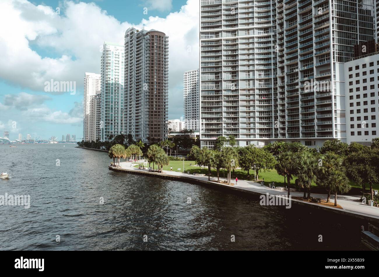 Waterway In Brickell Downtown Miami Stock Photo - Alamy