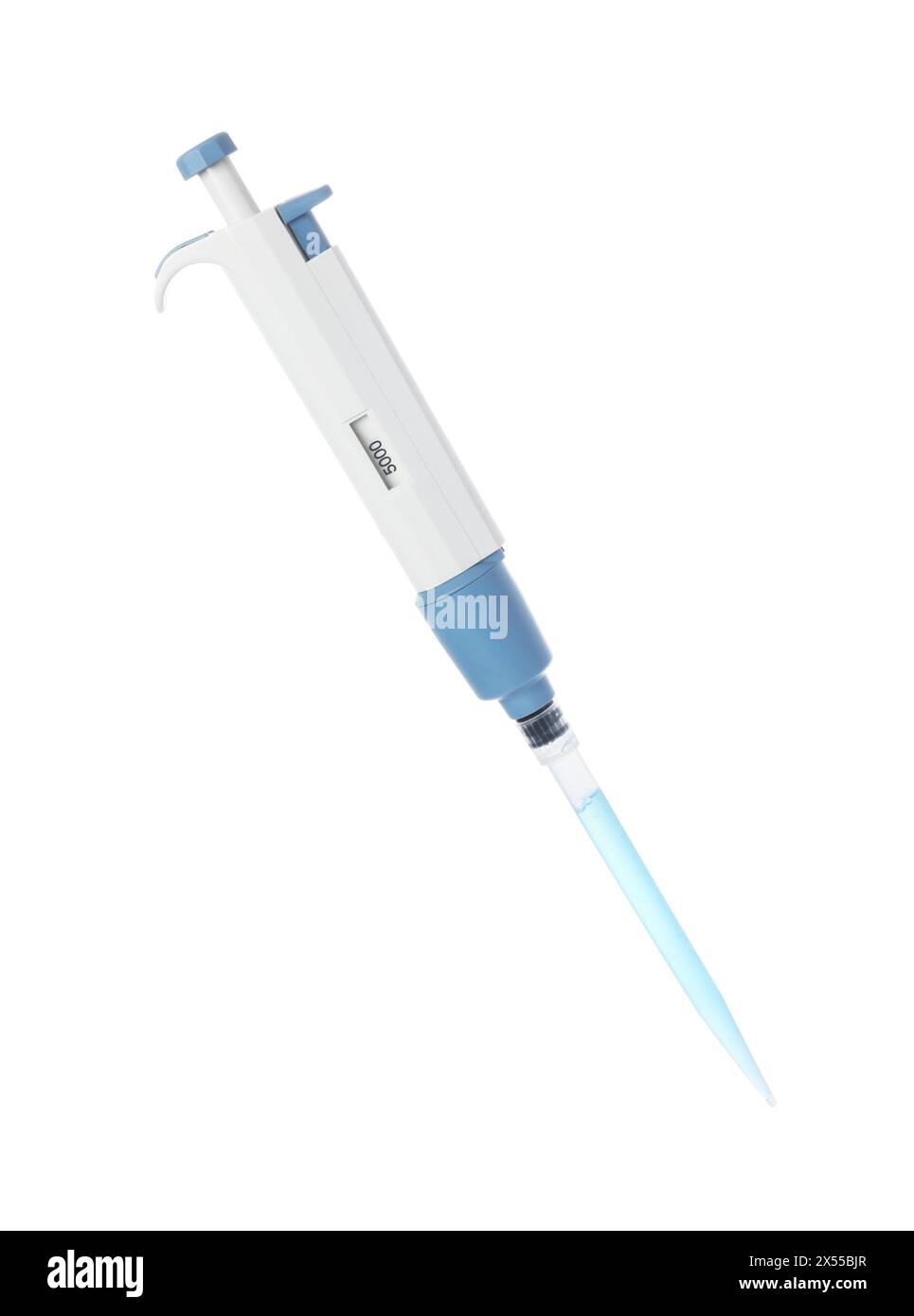 Laboratory analysis. Micropipette with liquid isolated on white Stock ...