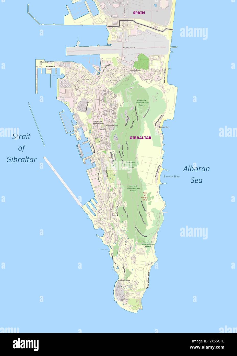 Gibraltar, Spain map poster art Stock Vector Image & Art - Alamy