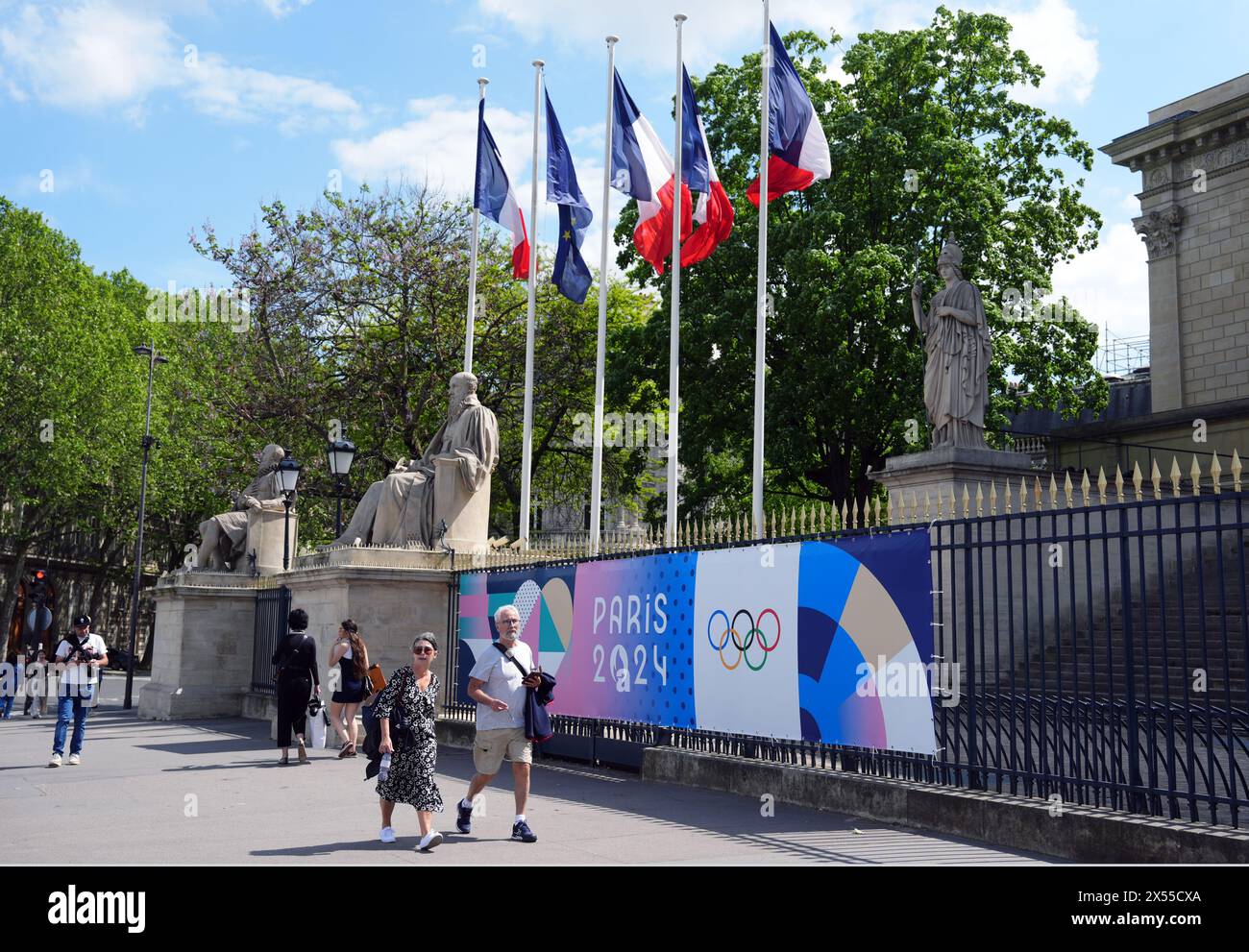 Olympic signage outside the French National Assembly, Paris, ahead of ...