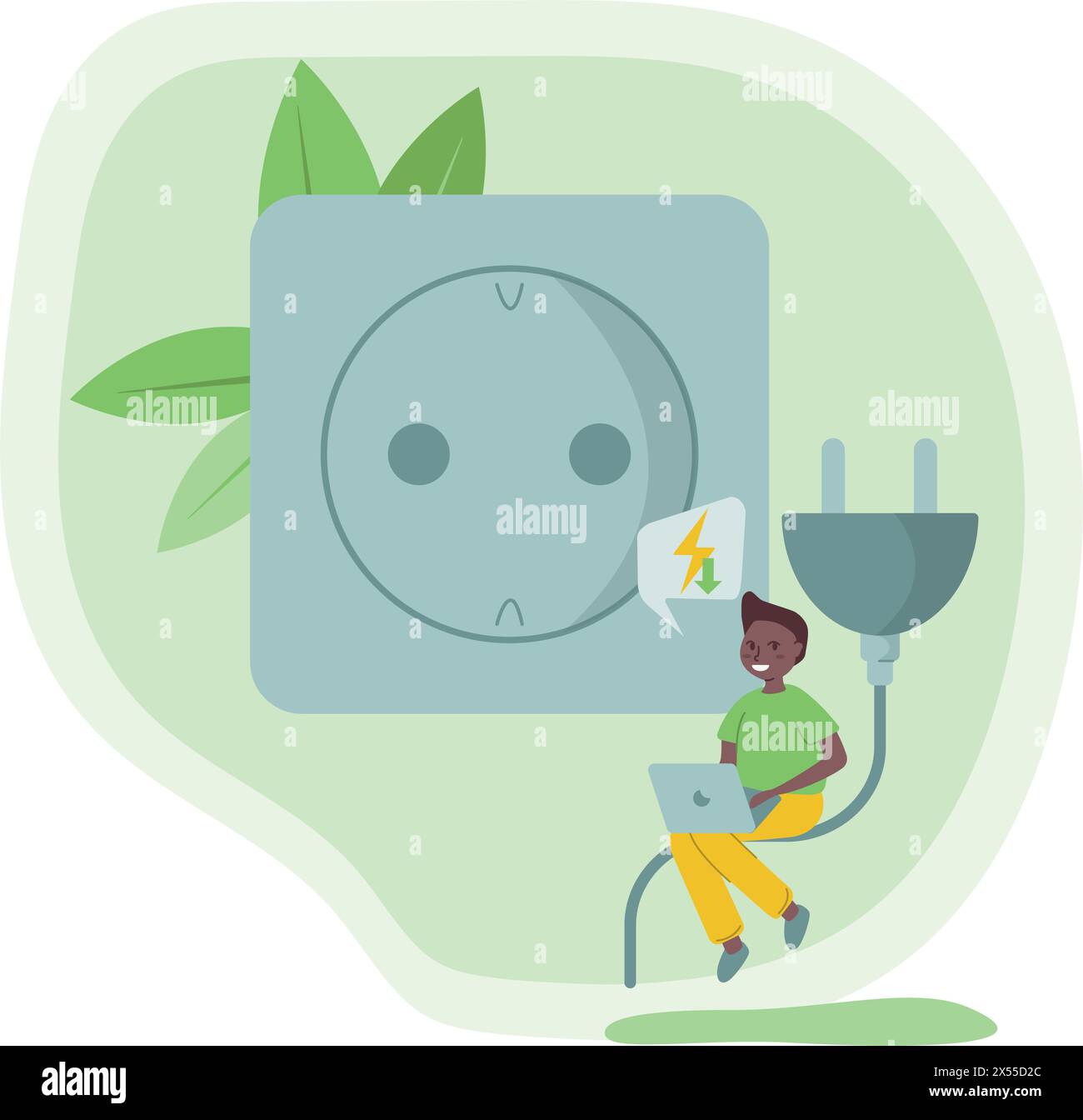 Characters reduce energy consumption at home, People unplug appliances ...