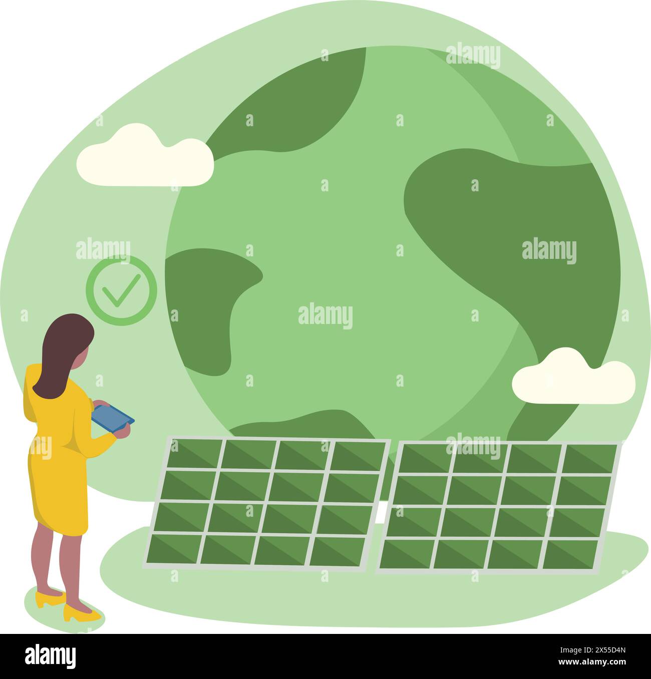 solar panels for ecology, vector illustration. alternative renewable ...
