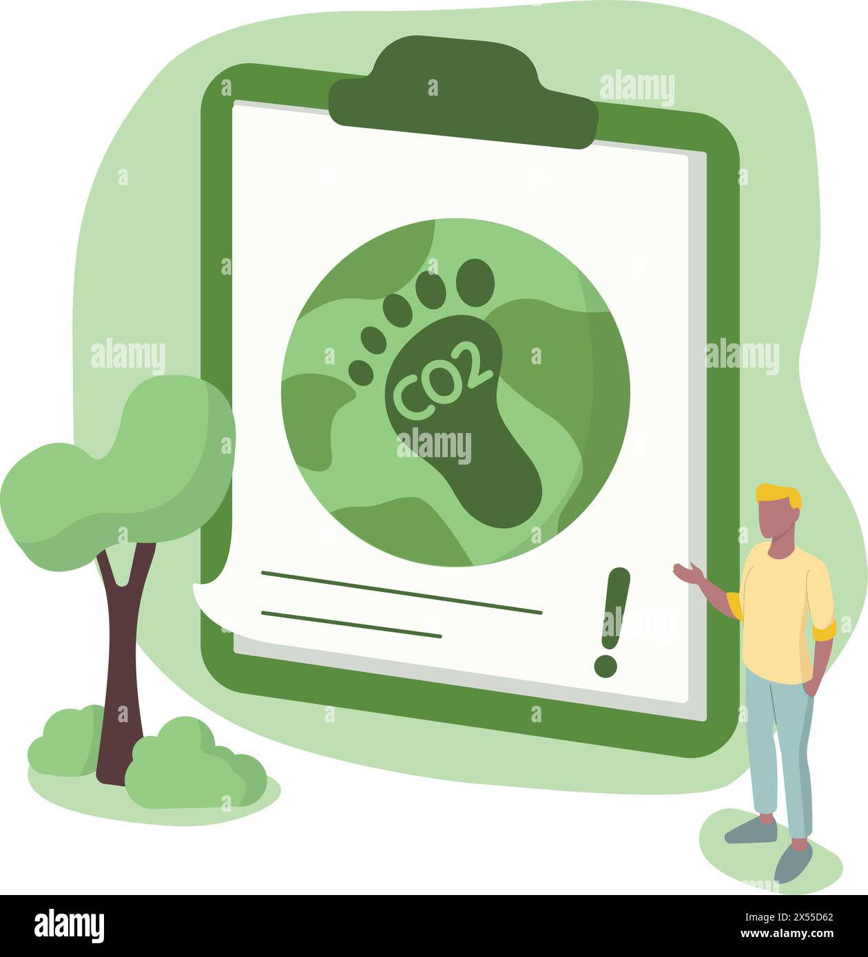 Carbon footprint as CO2 emission pollution amount in atmosphere. Vector ...