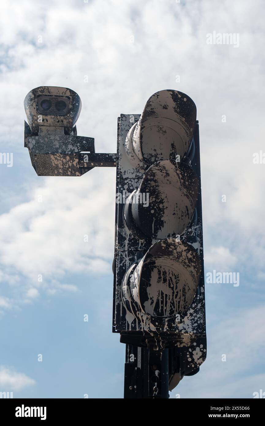 Uxbridge, UK. 7th May, 2024. Anti ULEZ Blade Runners have damaged Ultra ...