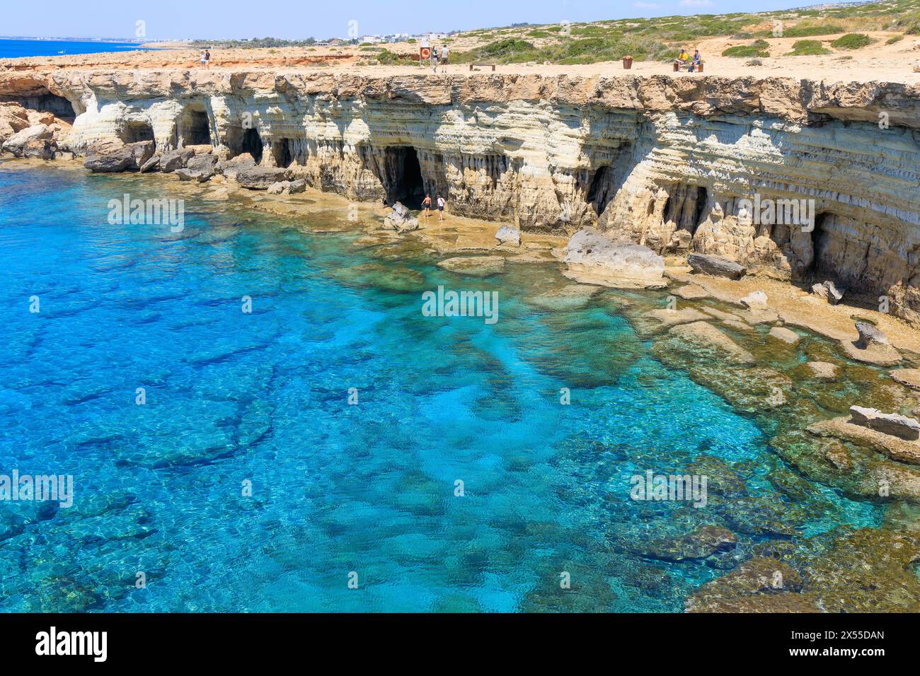 AYIA NAPA, CYPRUS - APRIL 15: General view of the bay at the Sea Caves ...