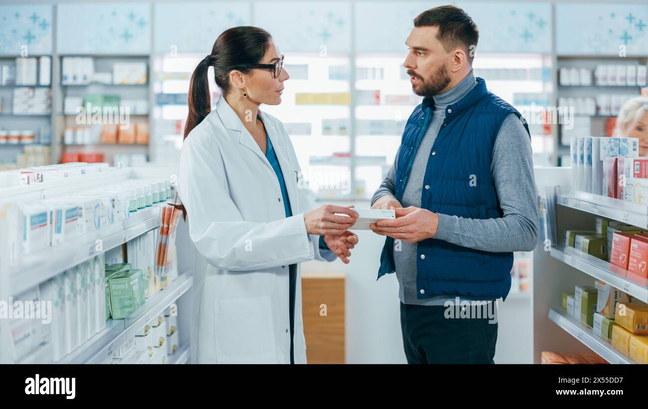 Pharmacist help customer medicine recommendation hi-res stock ...