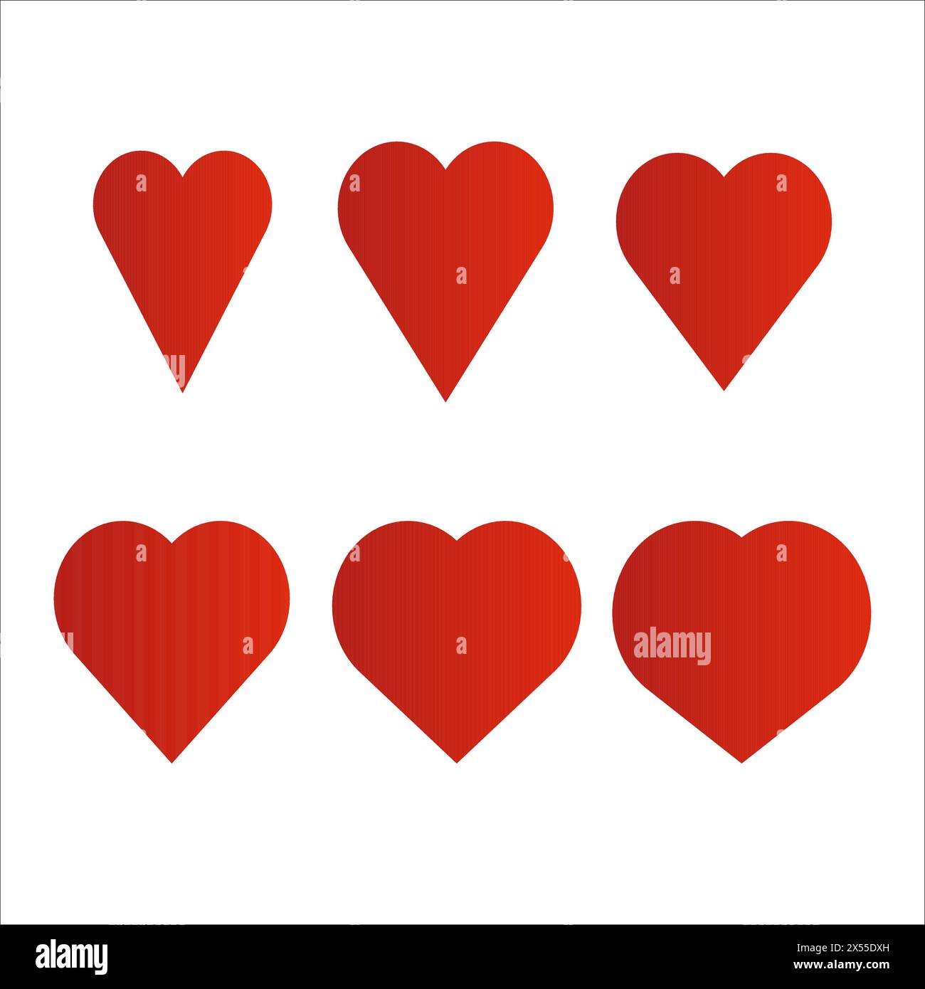 Heart different shapes symbol, Valentines Day decorative element for ...