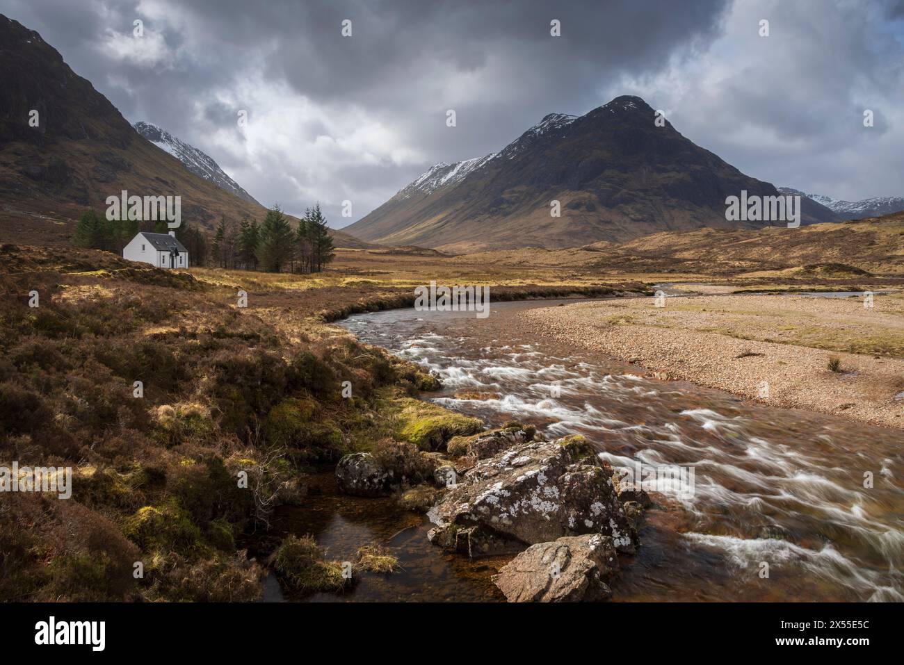 Lagangarbh Cottage and the River Coupall in the Scottish Highlands ...