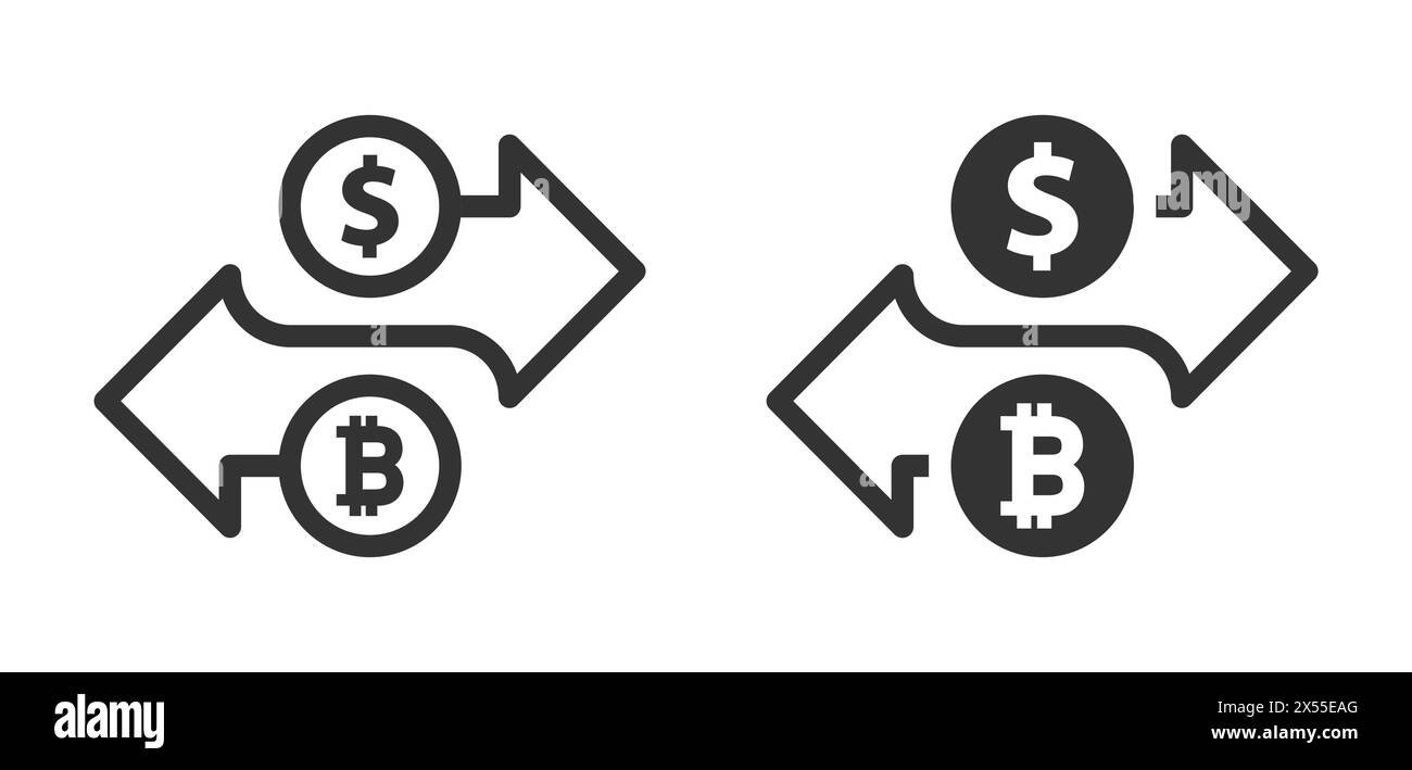 Bitcoin dollar swap icon. Vector illustration Stock Vector Image & Art ...