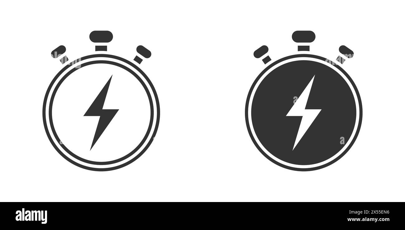 Rapid response timer with flash icon. Vector illustration Stock Vector Image & Art - Alamy