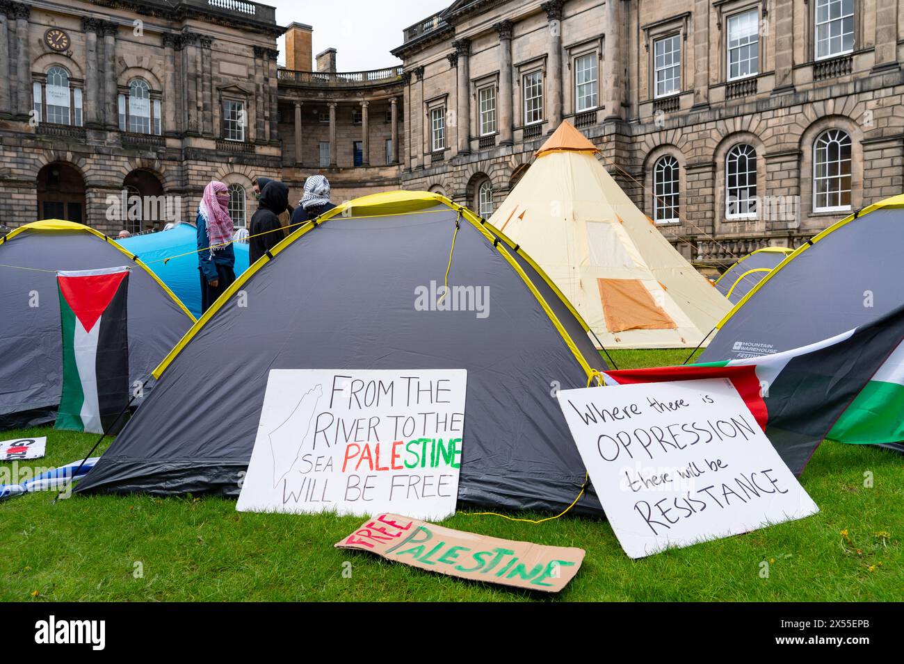 Edinburgh, Scotland, UK. 7th May 2024. Student activists at the ...