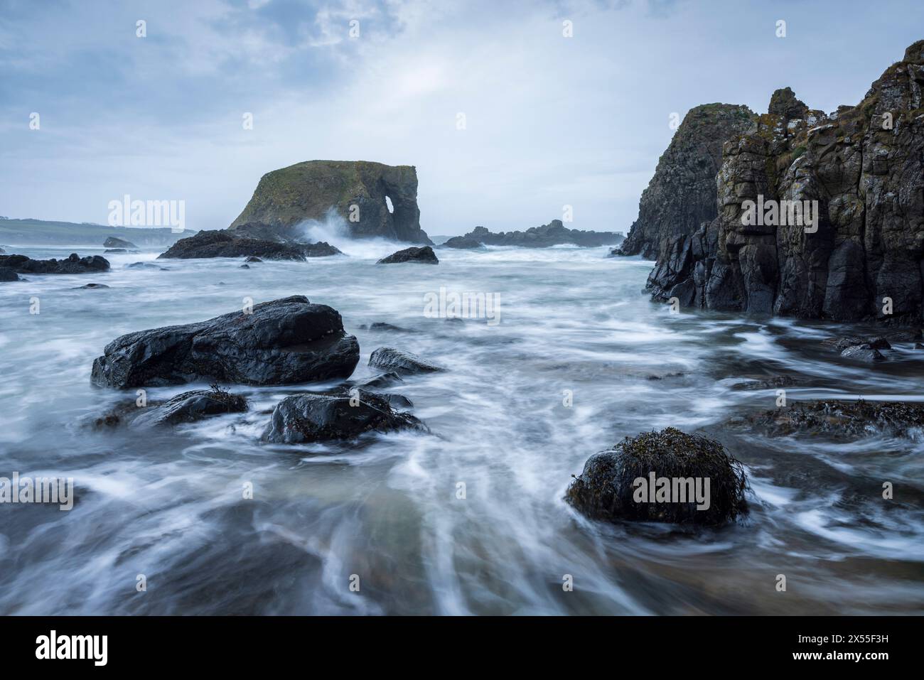 Elephant Rock at the far end of Whitepark Bay Beach near Ballintoy on ...