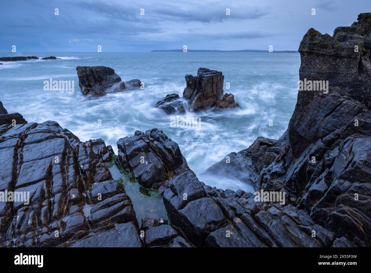 Dramatic coastal scenery on Ballycastle Beach on the Causeway Coast ...