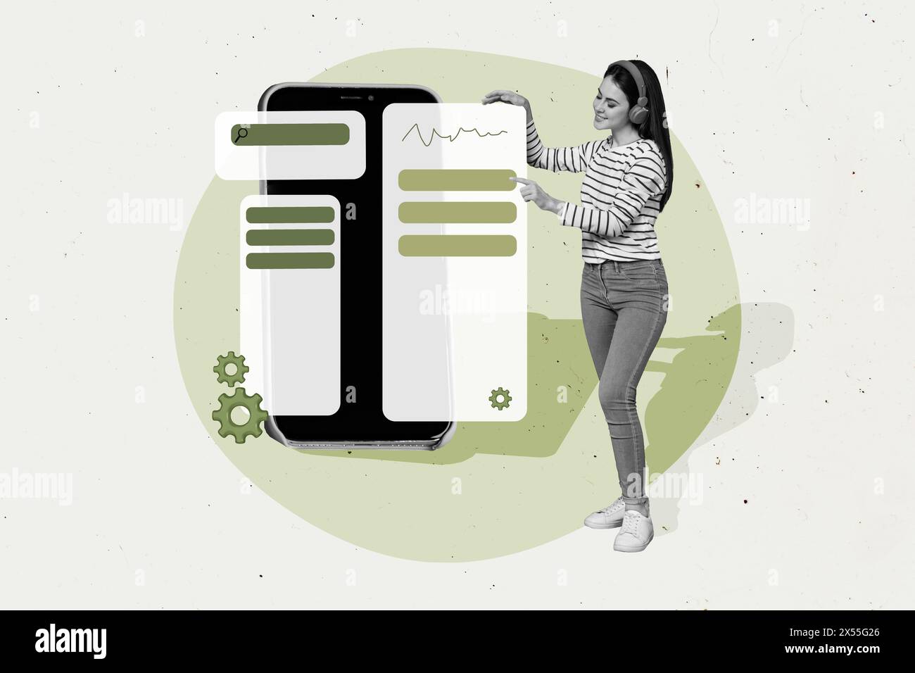 Sketch image composite trend artwork photo collage of workspace ...